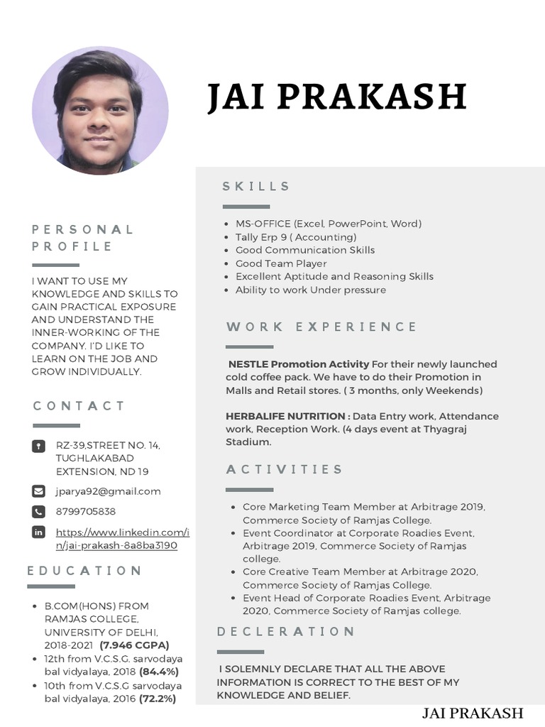 Jai Prakash Resume | PDF