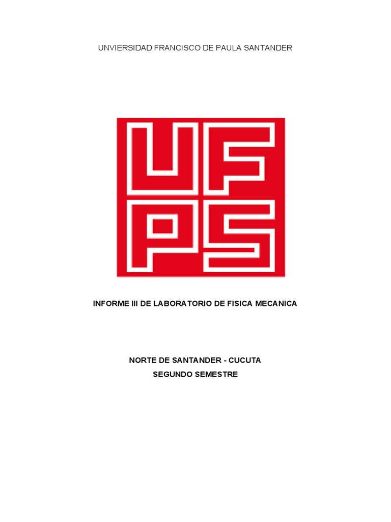 Informe sobre Péndulo Balístico UFPS | PDF | Física Aplicada e ...