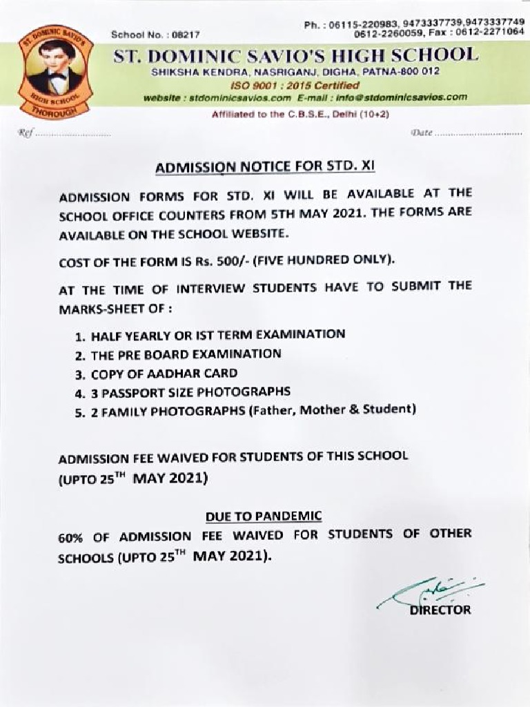 Admission Notice | PDF