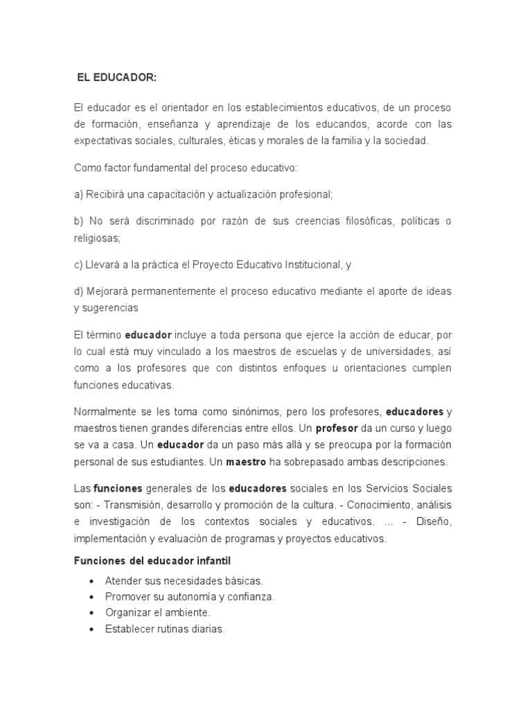 El papel del educador: funciones y responsabilidades del orientador en ...
