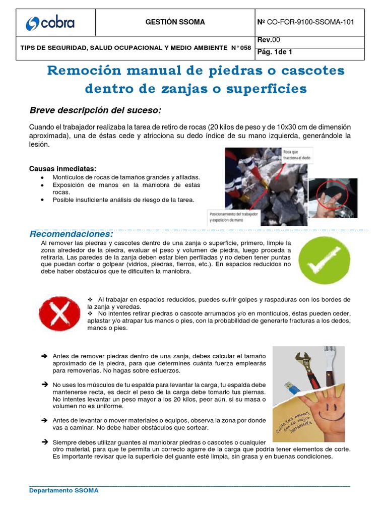 Seguridad en Remoción de Rocas | PDF