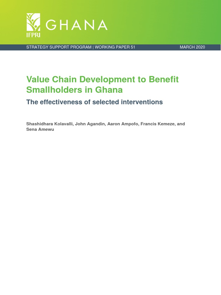 Value Chain Development To Benefit Smallholders in Ghana: The ...