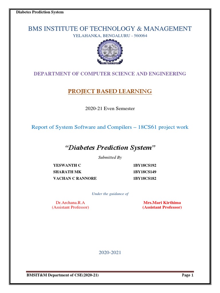 Diabetes Prediction System | PDF | Regression Analysis | Logistic ...