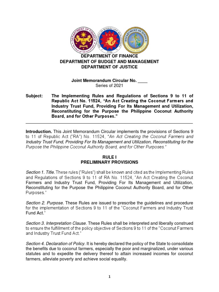 RA 11524 Implementing Rules and Regulations | PDF | Investment ...