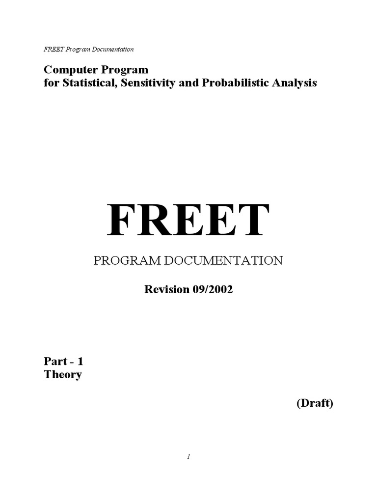 Freet: Computer Program For Statistical, Sensitivity and Probabilistic Analysis | PDF ...