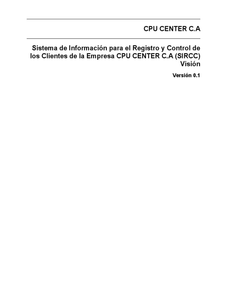 Documento Vision | PDF | Software | Ingeniería de software