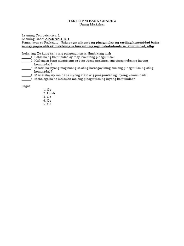 AP Test Item Bank 2nd | PDF