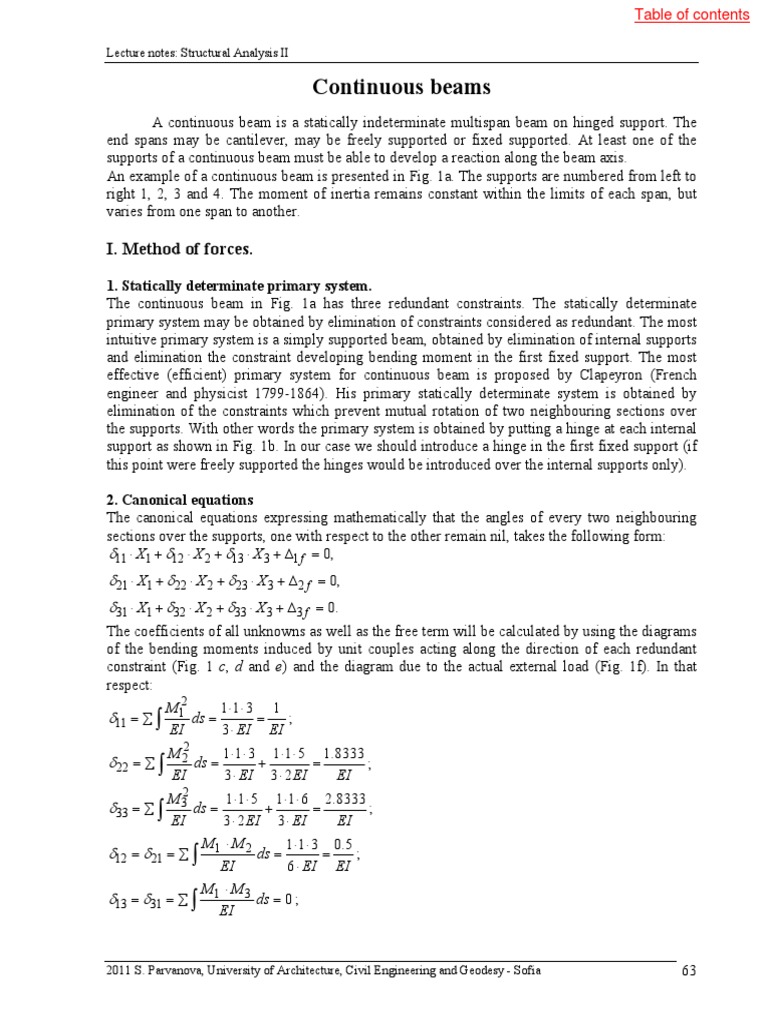 Continuous Beams Structural Analysis Pdf Bending Interval