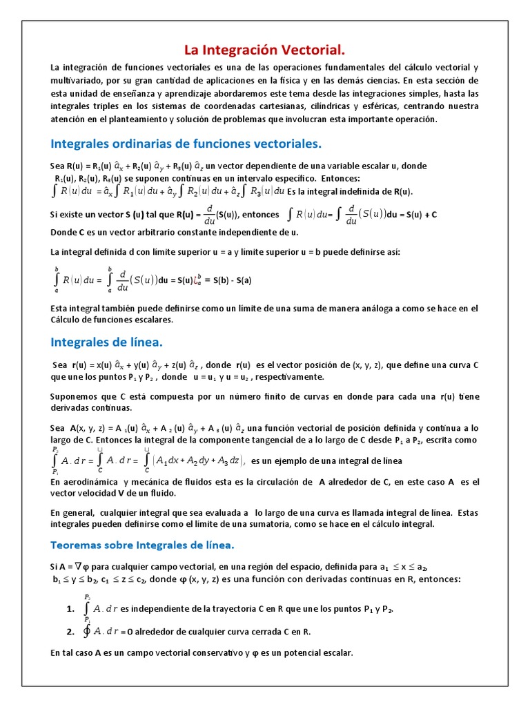 La Integración Multivavariada y Los Teoremas Fundamentales | PDF | Integral | Vector Euclidiano