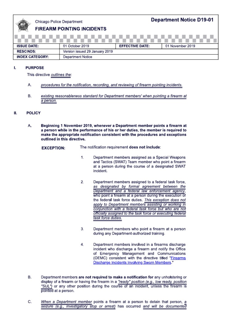 CPD Department Notice D19-01 | PDF