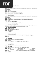 Sequence of Table Service (Script) | PDF | Waiting Staff | Hospitality ...