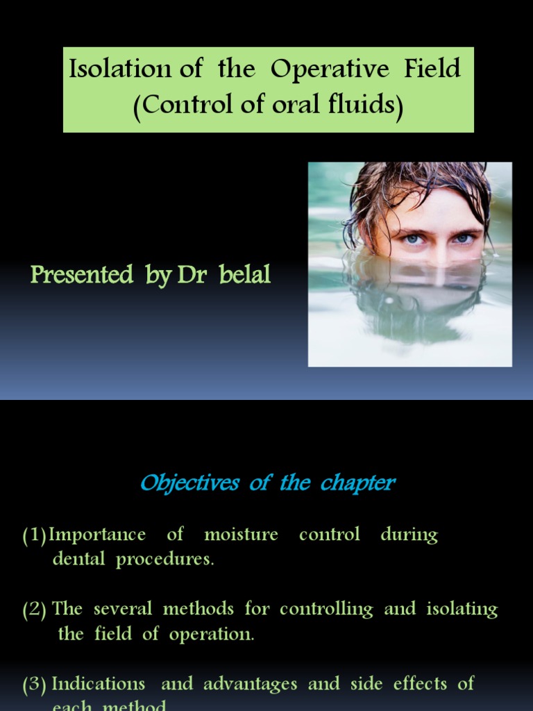 Isolation of Opr. Fluids | PDF | Medical Specialties | Dentistry
