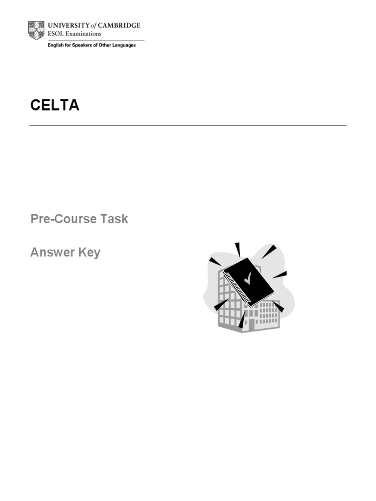 CELTA Precourse Task New Key | PDF | Reading Comprehension | Verb