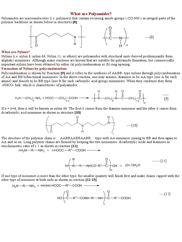 What Are Polyamides | PDF | Nylon | Polymerization