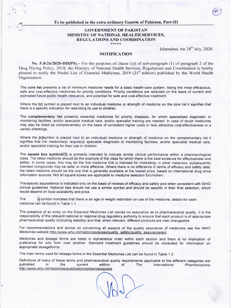 Pakistan's Essential Medicines List | PDF | Morphine | Medicine