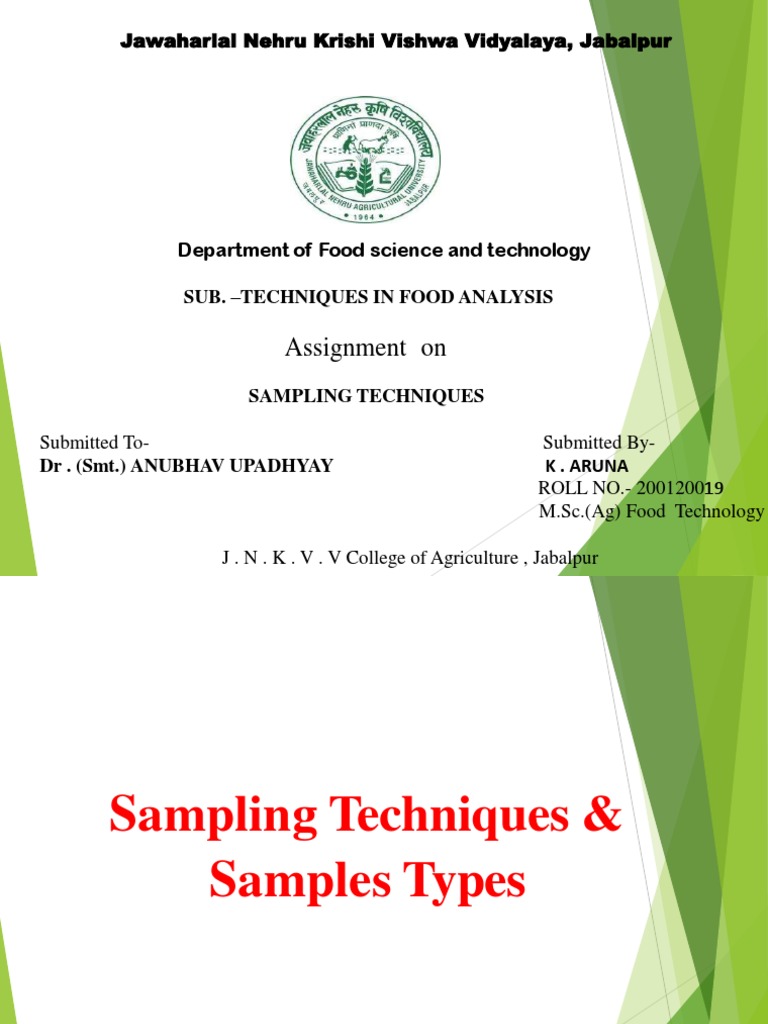 Sampling Aruna Assignment | PDF | Sampling (Statistics) | Sample Size Determination