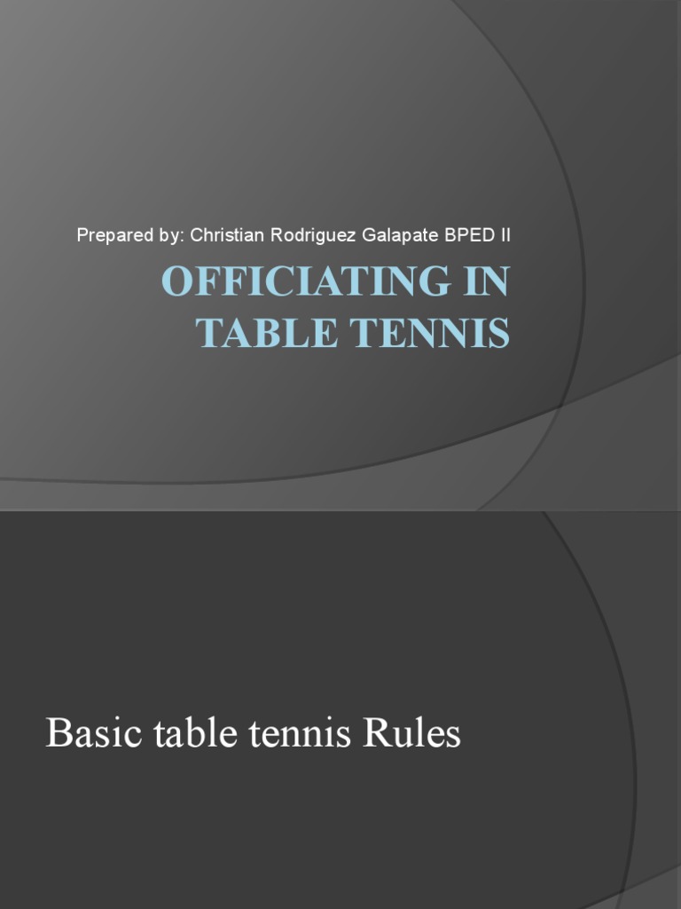 Table Tennis Officiating Guide | PDF | Table Tennis | Referee