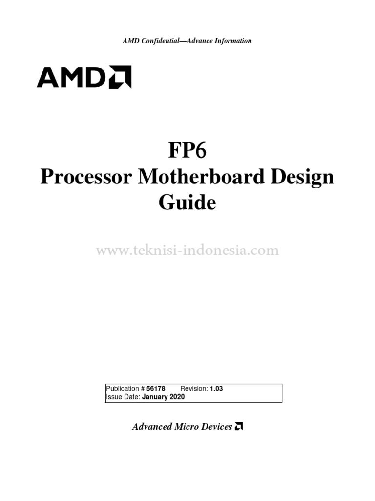 .AMD FP6 Motherboard Design Guide | PDF | Usb | Hdmi