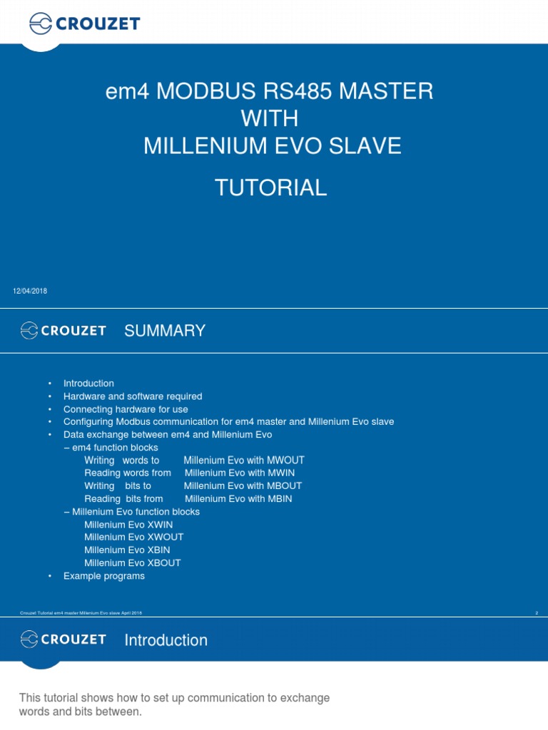Tutorial Em4 Modbus RS485 Master Millenium Evo Slave en | PDF | Manufactured Goods | Information Age
