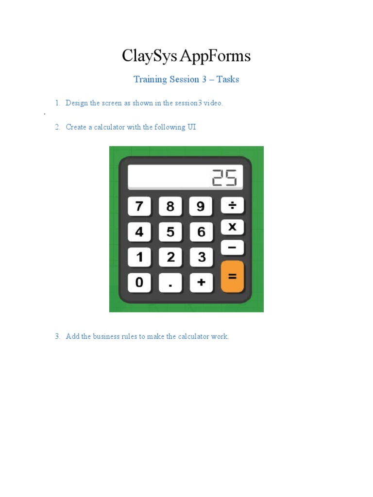 Claysys Appforms: Training Session 3 - Tasks | PDF