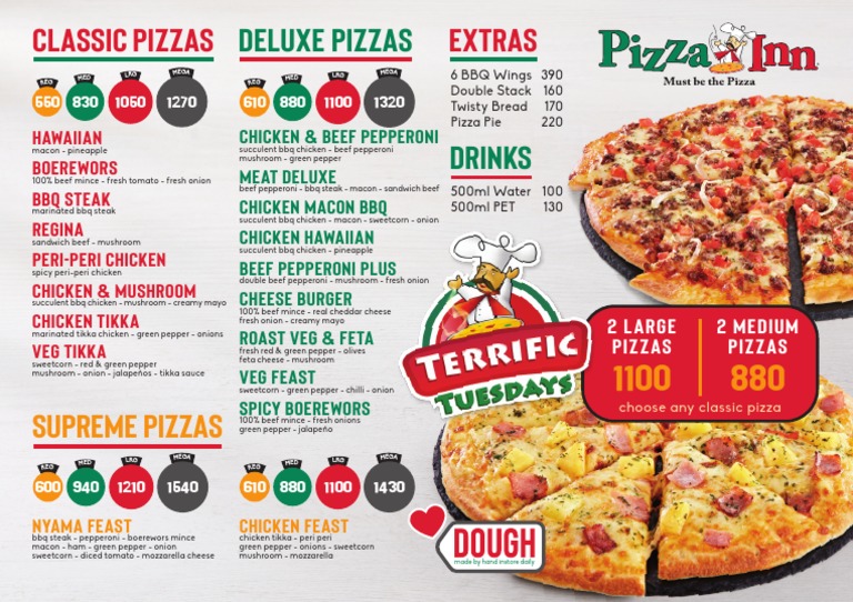 Pizza Inn Menu and Prices Overview | PDF | Hamburgers | Pizza