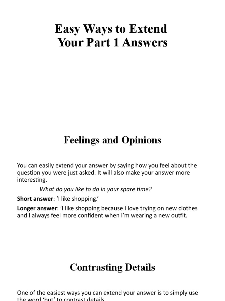 Easy Ways To Extend Your Part 1 Answers | Download Free PDF ...