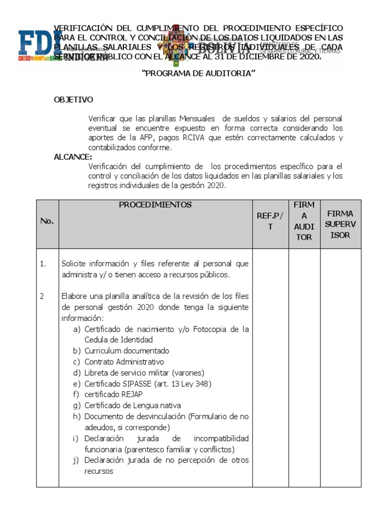 Programa de Planillas | PDF | Auditoría | Salario