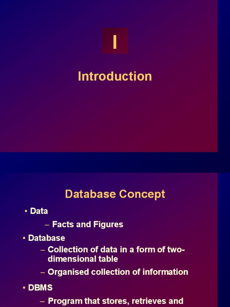 Introduction To Database Management System Dbms Pdf Relational Database Databases
