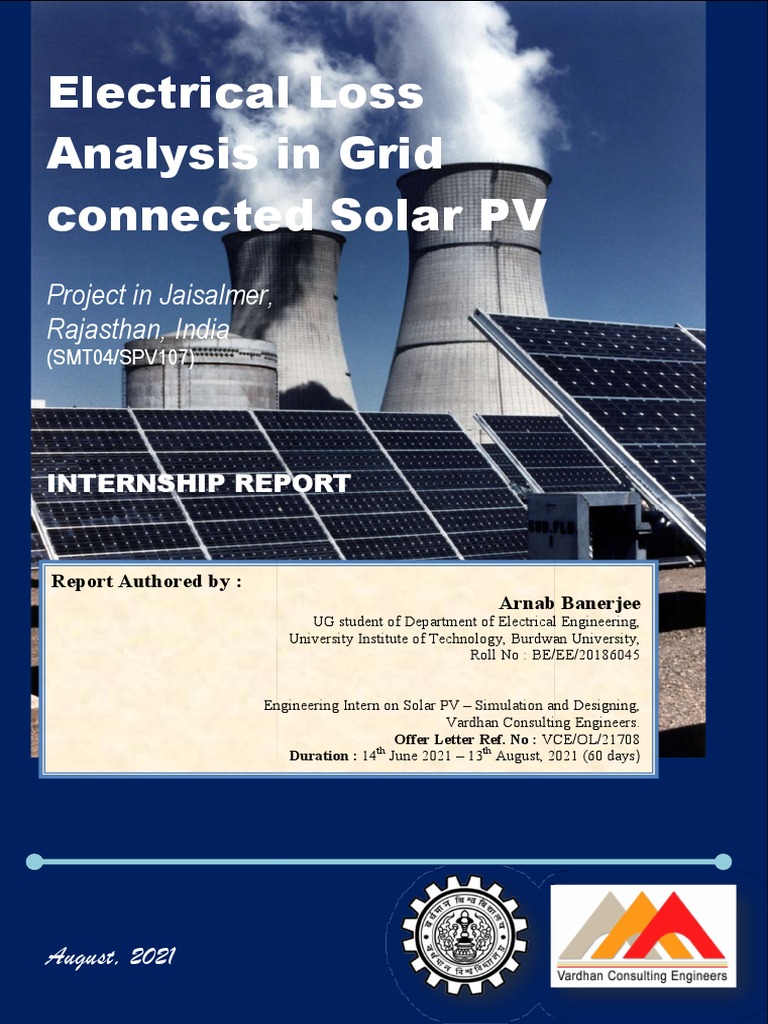 Loss Analysis of Solar PV Plant Project at Jaisalmer, Rajasthan | PDF ...