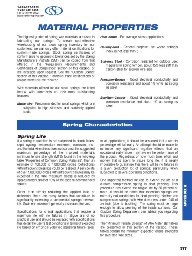 Springs Music Wire | PDF | Strength Of Materials | Heat Treating
