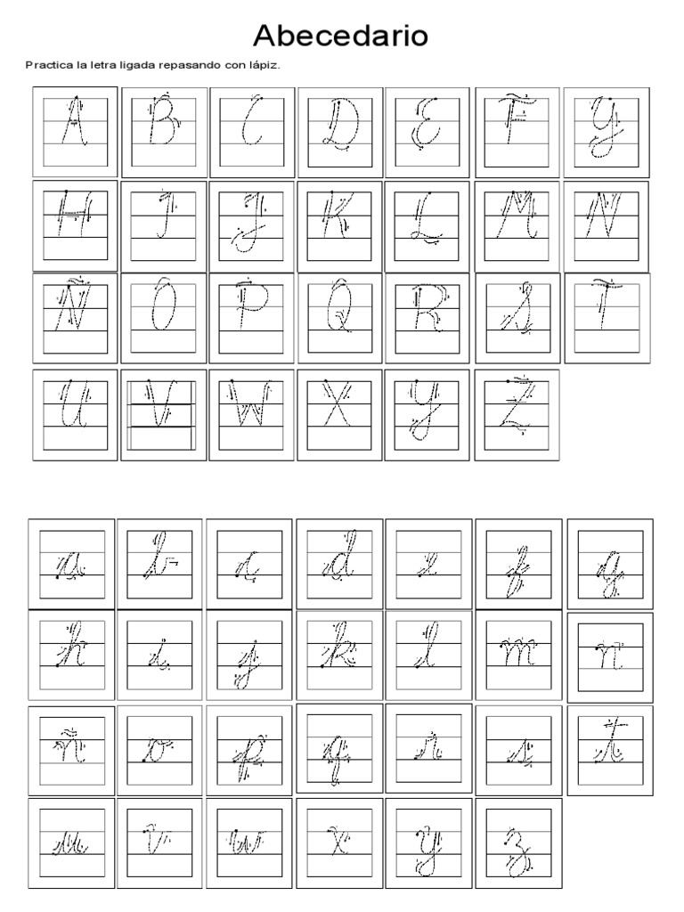 Repasando el abecedario con práctica de letra ligada | PDF