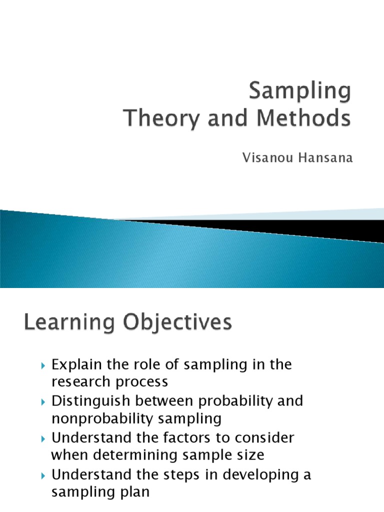 Sampling Theory and Method | PDF | Sampling (Statistics) | Cognition