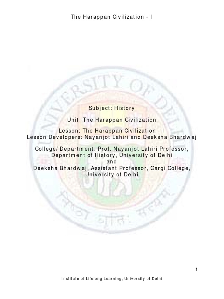 The Harappan Civilization - I | PDF | Indus River