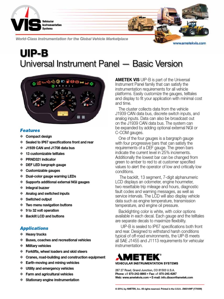 Uip-B: Universal Instrument Panel - Basic Version | PDF | Backlight ...