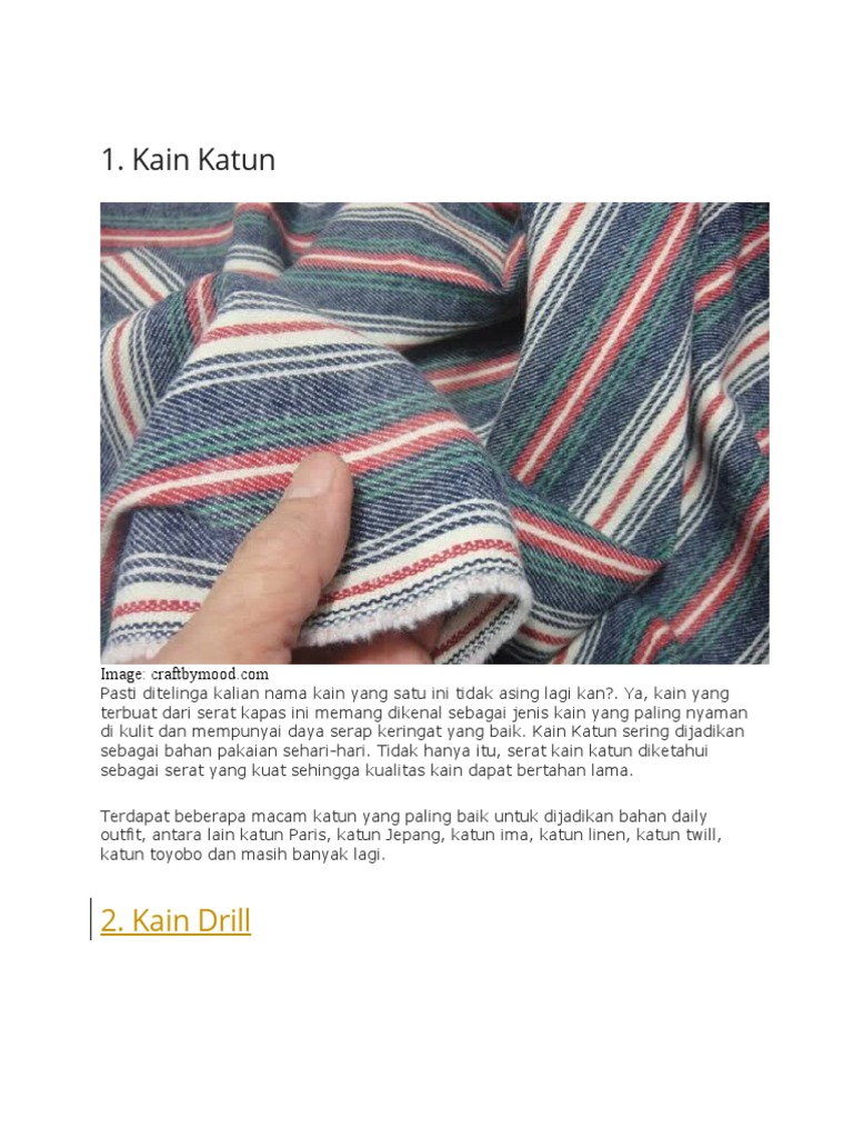 Jenis Jenis Kain | PDF | Gaya Hidup