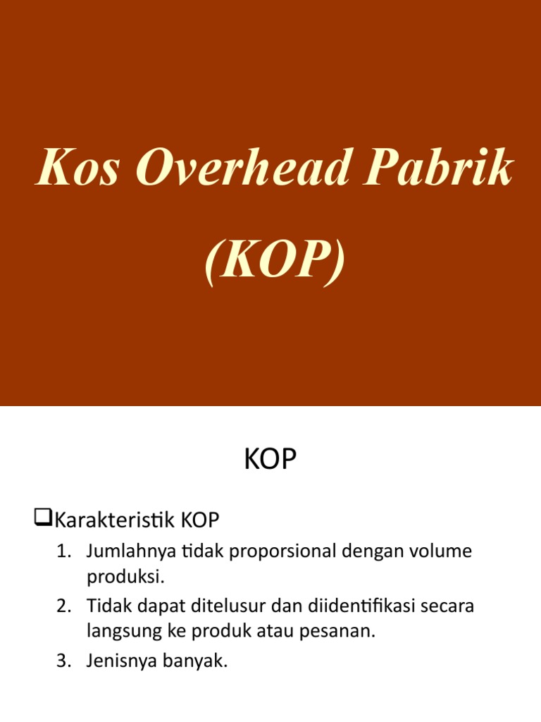 Kos Overhead Pabrik | PDF