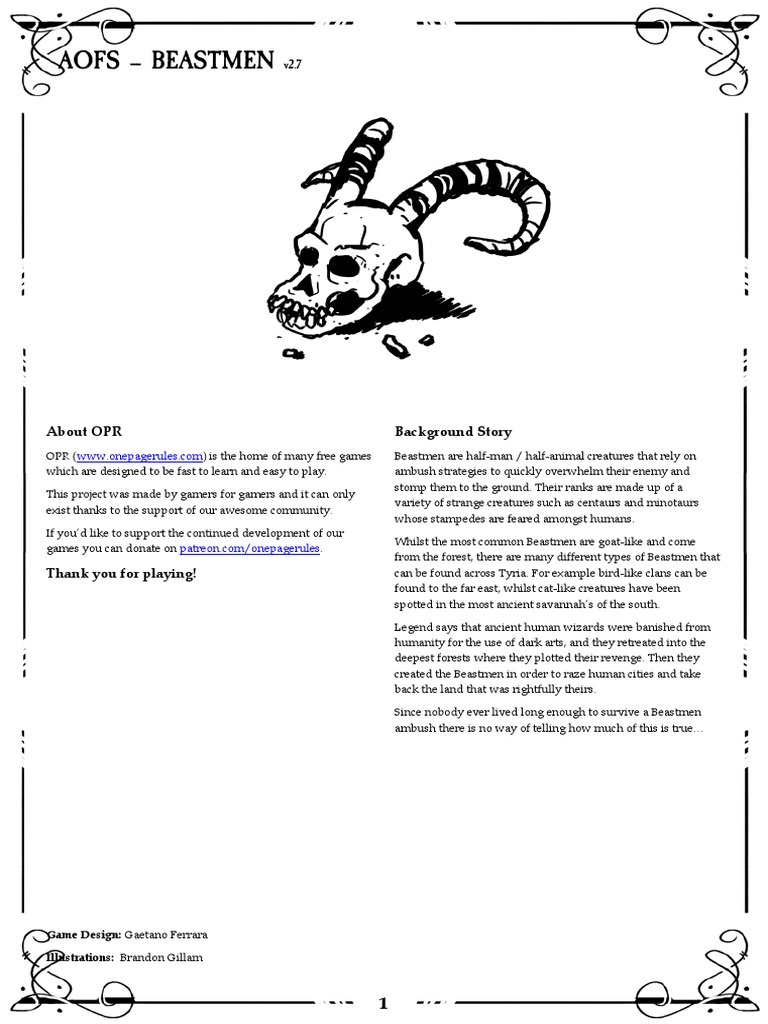 AoFS - Beastmen v2.7 | Download Free PDF | Spear