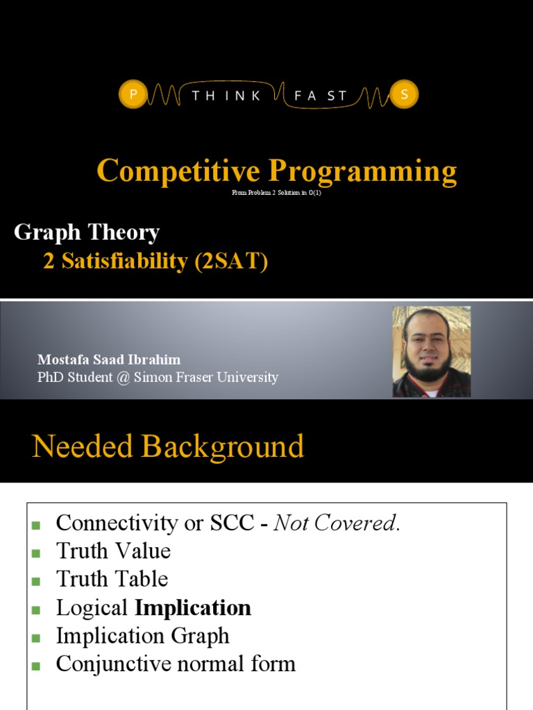 Competitive Programming: 2 Satisfiability (2SAT) | PDF | Boolean ...