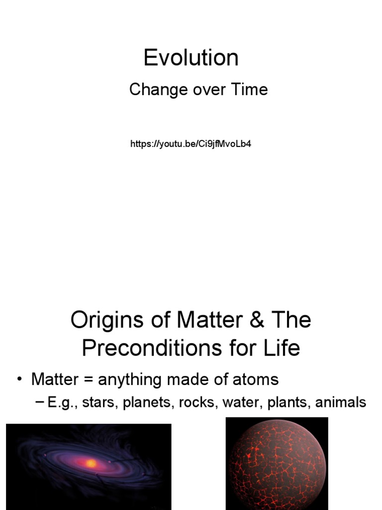 Evolution: Change Over Time | PDF | Earth | Atoms