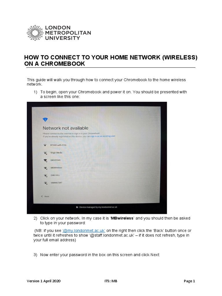How To Connect A Chromebook To Your Home Network | PDF | Computers