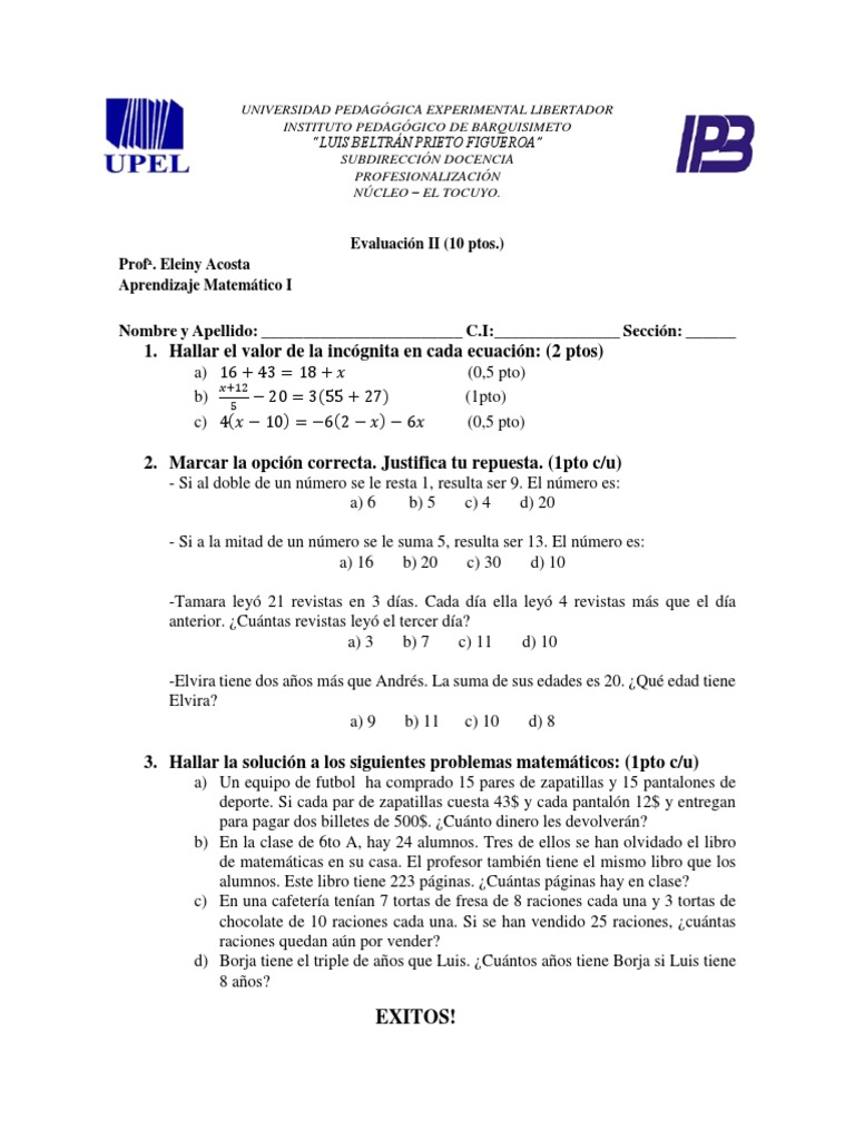 Universidad Pedagógica Experimental Libertador | PDF | Matemáticas