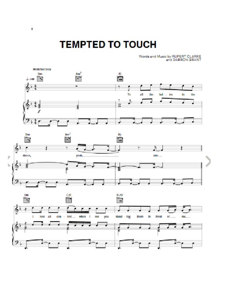 Tempted To Touch Partitura | PDF