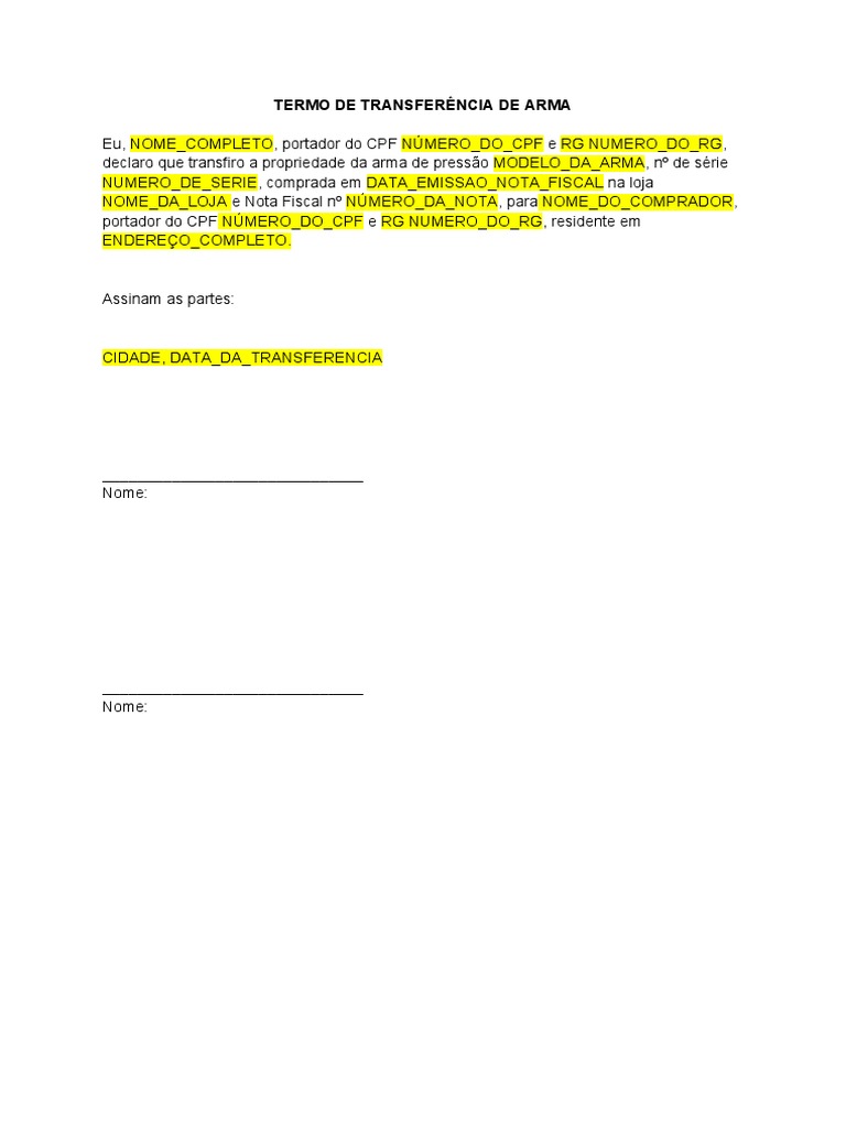 Termo de Transferência | PDF