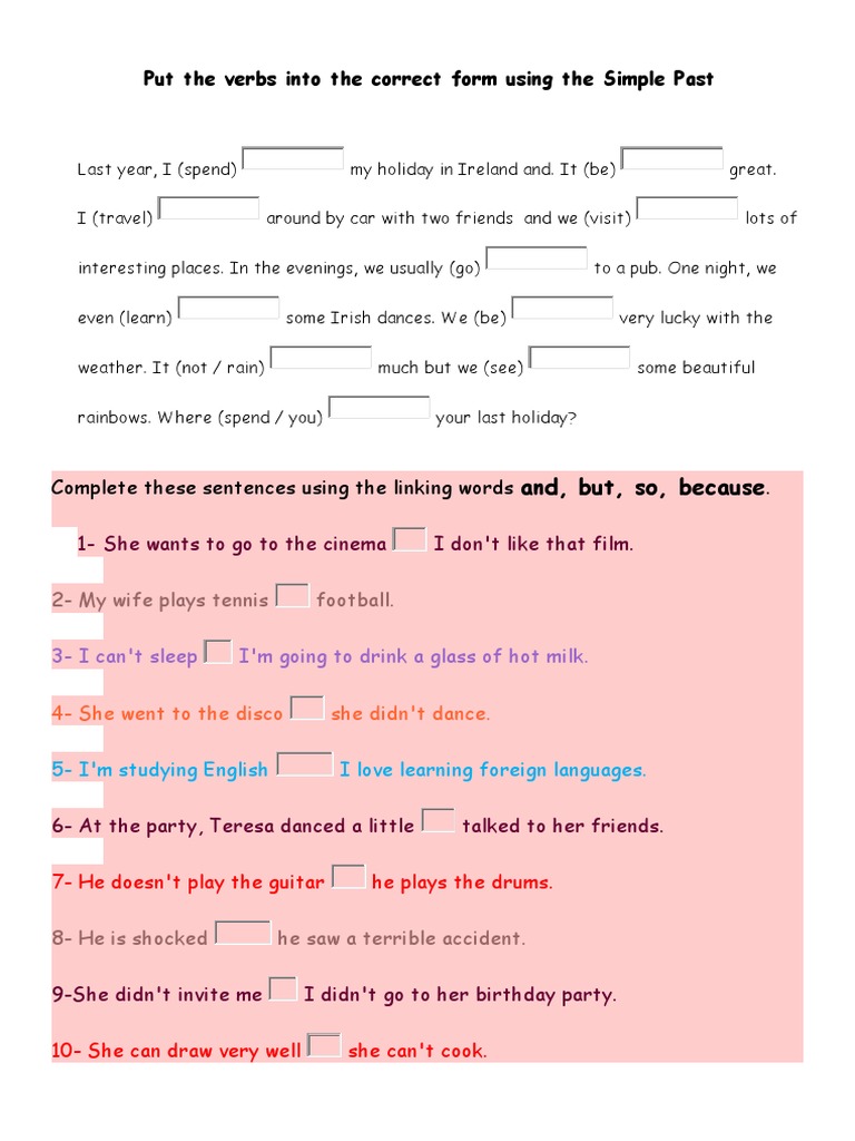 Put The Verbs Into The Correct Form Using The Simple Past | PDF