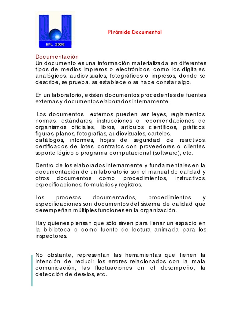 Piramide Documental.. Piramide Documental | PDF | Calidad (comercial) | Software
