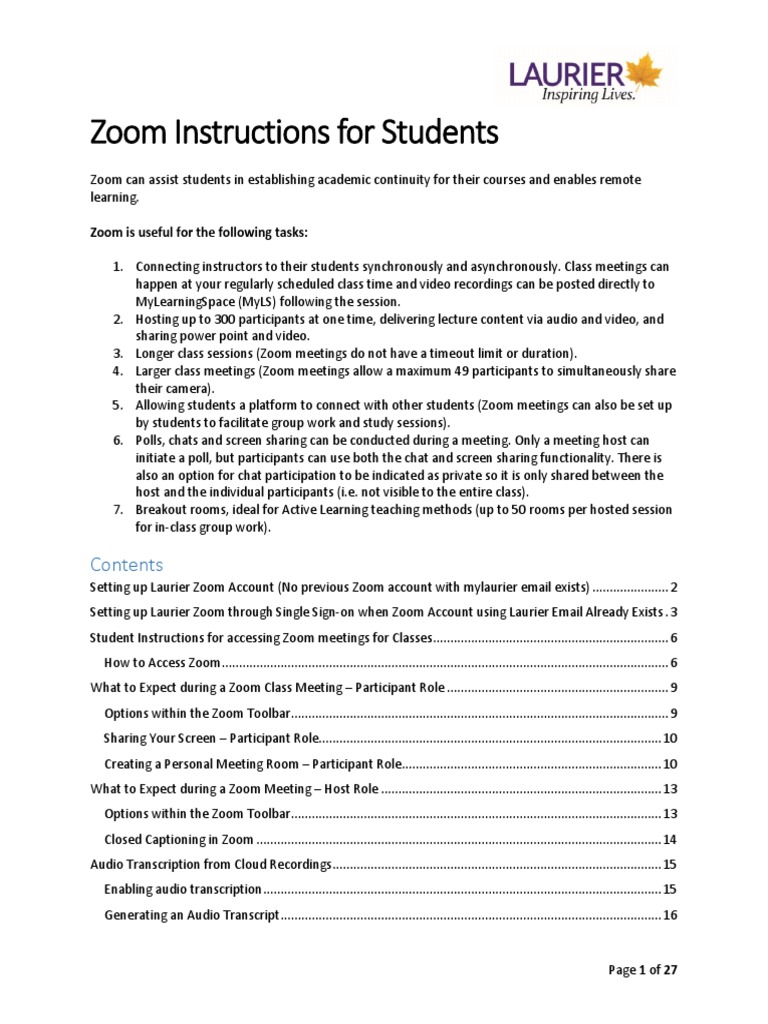 Zoom Instructions For Students | PDF | Computer File | Microsoft Excel