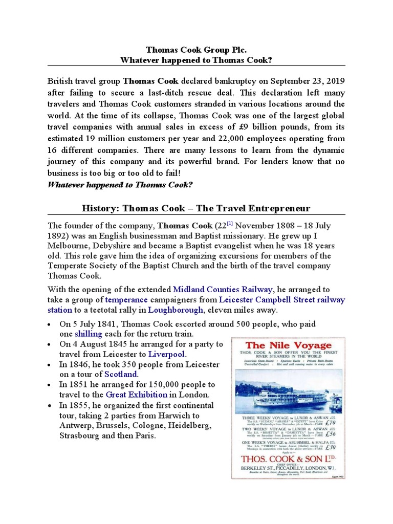 Thomas Cook Group PLC | PDF | Business | Companies