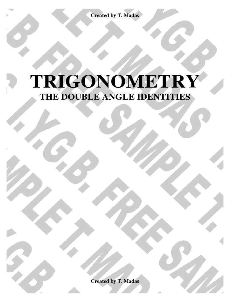 Trigonometry Double Angle Identities | PDF | Trigonometric Functions | Sine