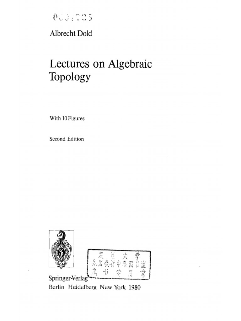 Dold A Lectures On Algebraic Topology Pdf