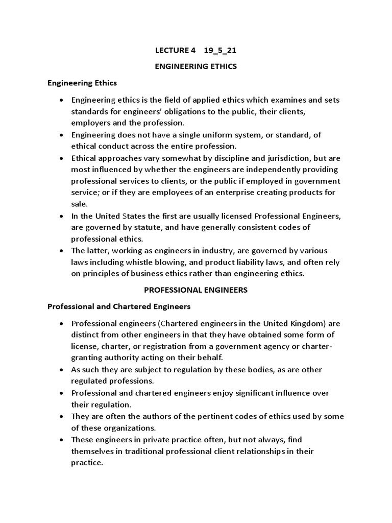 Navigating Ethical Obligations: An Overview of Engineering Ethics Codes ...